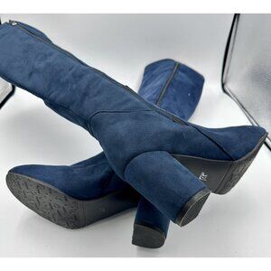 Jingpin | Shoes | Jingpin Boots Blue Suede Heeled Size 65 Nwot | Poshmark